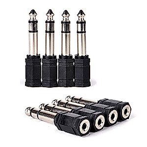 8Pcs 6.35mm Male to 3.5mm Female Plug Stereo Adapter 1/4 inch Stereo Male Plug to (1/8 Inch) Female Stereo Audio Headphone Jack Adapters Socket Mini Jack Adaptor