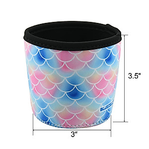 2 Pack Mermaid Pattern Print Size Ice Cream Sleeves Cozy Neoprene Cover with Spoon Holder Cover (Fish-Scale)