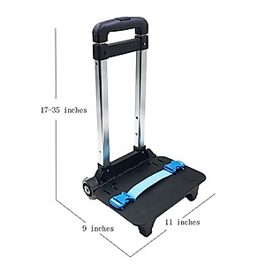 Backpack Hand Truck YUB Wheeled Cart Trolley Hand Aluminium Alloy Folding Trolley Cart for Schoolbag