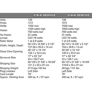Amantii SYM-50-BESPOKE Symmetry Series Bespoke 50-Inch Built-in Electric Fireplace with Remote, Birch Log Media, Black Steel Surround