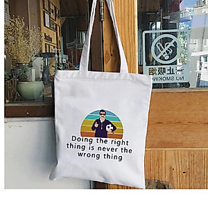 XYANFA Ted Coach Makeup Bag Lasso TV Show Lover Gift Soccer Fan Motivational quote Travel Bag (doing the right thing tote bag)