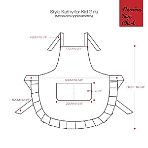 NEOVIVA Kitchen Apron for Kids with Pockets in Daily Play Kitchen, Double-layered Toddler Girls Apron for Cooking, Baking and Gardening, Style Kathy, Floral Hydrangea Clear Aqua