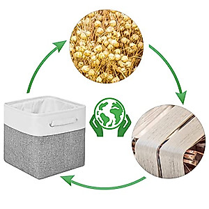 FinishingBo Cube Storage Bins 11” x 11" x 11” Cloth Baskets for Storage with Fabric Handles for Shelf, Closet, Nursery, Office Organizer, Set of 6