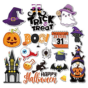 Whaline 16Pcs Halloween Refrigerator Magnets Cute Trick or Treat Decorative Fridge Magnetic Stickers Happy Halloween Garage Magnet for Fridge Car Metal Door Mailbox Locker Office Cabinets Decor
