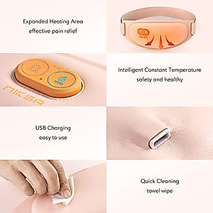 Heating Pad, Portable Electric Heating Pads for Cramps and Back Pain Relief, Large Heating Pad with 3 Heat Levels and 5 Vibration Massage Modes for Fast Soothe Comfort, Cordless Heating Pad for Women