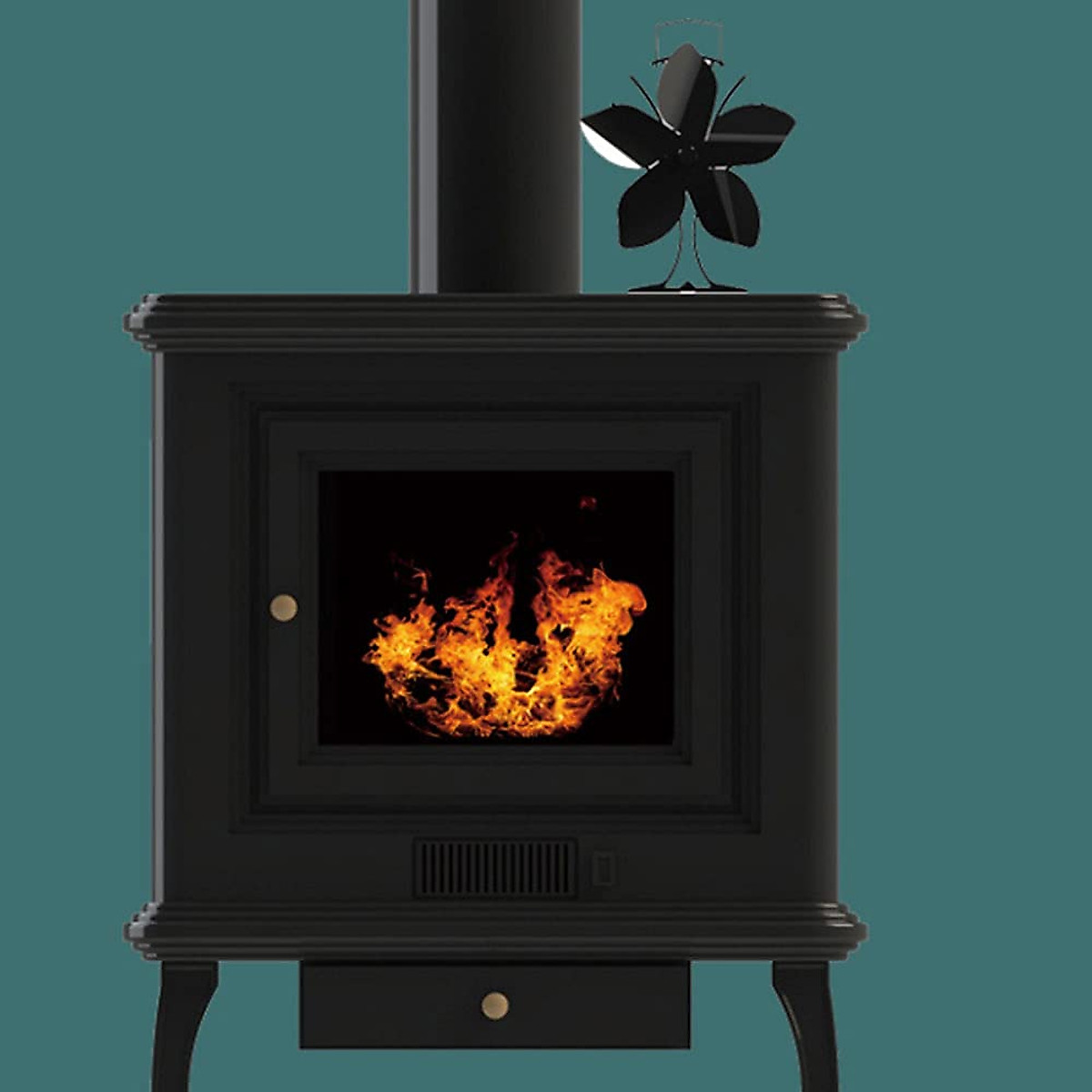 Fireplace Fan,Wood Stove Fan,Winter Home 5 Blades Heat Powered Stove Fan for for Wood Burning Stove/Pellet/Log Burner/Fireplace