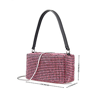 Chanrekenti Rhinestone Purse Evening Bag for Women Crystal Handbags for women Crossbody Purse with Chain for Party