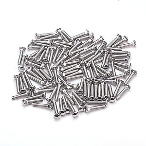 Yinpecly 100Pcs M6×30mm 1mm Pitch Length 304 Stainless Steel Round Domed Head Square Neck Carriage Bolts Silver Tone