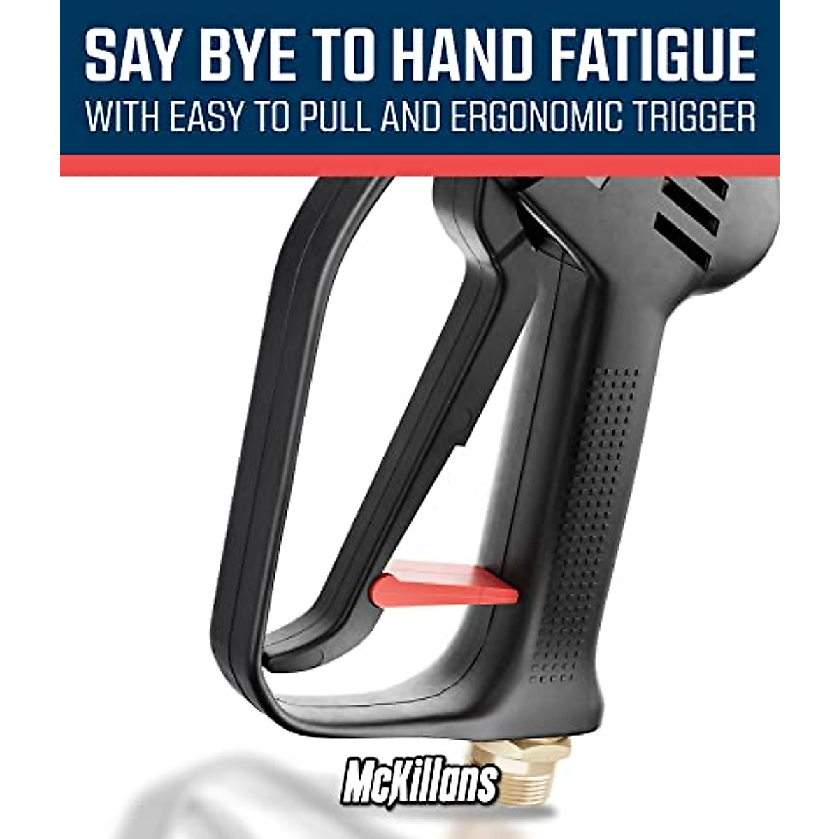 McKillans Short Pressure Washer Gun with Replacement M22 Inlet- High Pressure Water Handle with 1/4” Quick Connector Coupler - Power Washer Gun Compatible with Foam Cannon - Car Wash Foam Gun