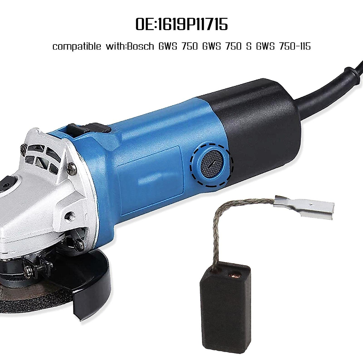 Micro Traders Pair of E64 Motor Carbon Brushes 15x8x5mm Compatible with Bosch GWS 750 Series Angle Grinder Replacement Accessories