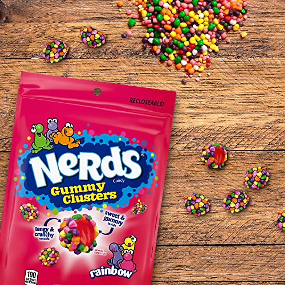 Nerds Rainbow Gummy Clusters Candy - Resealable 8 Ounce Bag |Easter Gift Basket Candy| Easter Egg Filler