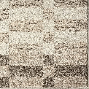 LUXE WEAVERS Checkered Geometric Beige 5x7 Area Rug, Indoor Carpet