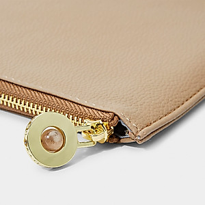 KATIE LOXTON Wellness Secret Message Friends To Make Every Moment Amazing Everyone Needs An Auntie Womens Slip Pocket Clutch Pouch Taupe