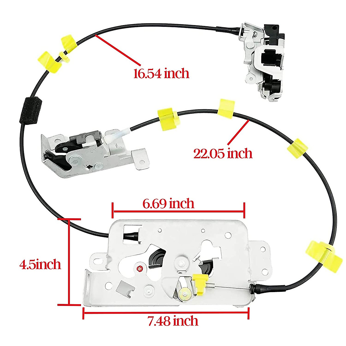 Rear Door Lock Latch with Cable Assembly Left Driver Side for 2004-2008 Ford F-150 Extended Cab Pickup Upper and Lower Locking Latches Assembly 6l3Z18264A01B 8L3Z18264A01B