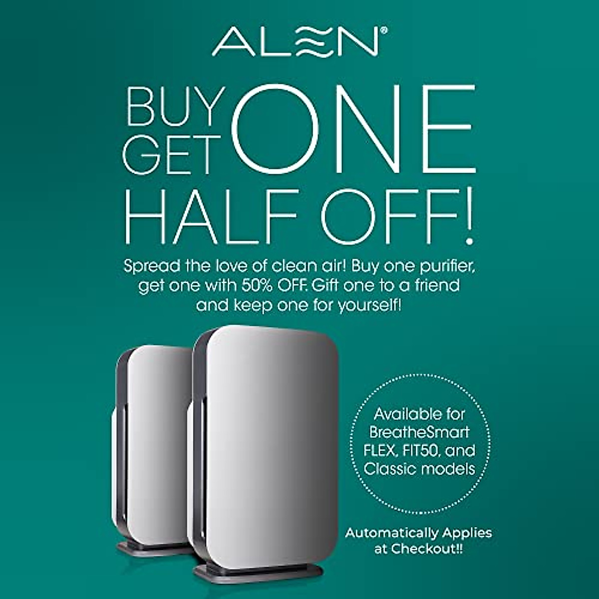 Alen BreatheSmart Classic H13 HEPA Air Purifier, Air Purifiers For Home Large Room w/ 1100 SqFt Coverage, Medical-Grade Air Cleaner for Allergens & Dust, up to 12 Mos. Filter Life, Espresso