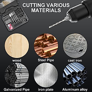 Drill Bit Set, WESCO 122Pcs Power Impact Driver Bits Set and Screwdriver Bits Set,Assorted in Tough Case for Wood Metal Cement Drilling and Screwdriving, Gift for Men/Women Tools Box