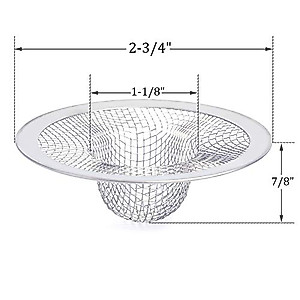 Kingrol 50 Pack Stainless Steel Sink Strainer, 2-3/4 Inch Slop Basket Filter Trap for Kitchen, Bathroom, Balcony, Floor Drain (2-3/4 Inch)