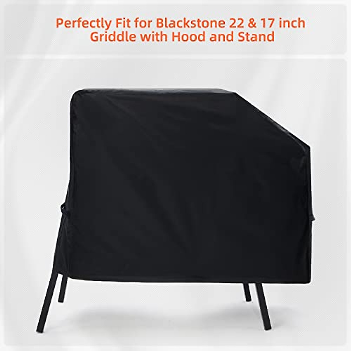 Griddle Cover for Blackstone 22'' Griddle with Hood Lid and Stand, Waterproof Windproof BBQ Grill Cover with Buckle, Griddle Accessories for Blackstone (Cover Only)