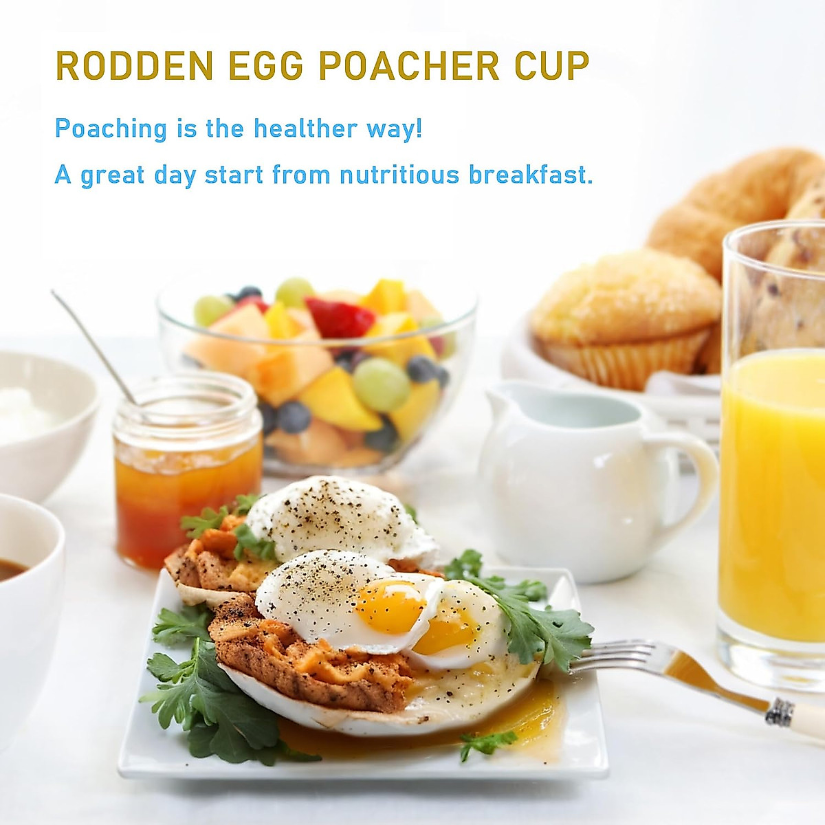 Egg Poacher, 4 Pack Egg Boiler Mold Cup, Poached Egg Cups with Ring Standers, Silicone Egg Poacher Cooker for Microwave Stovetop Air Fryer, with Extra Oil Brush, BPA Free