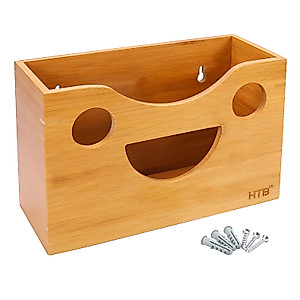 Paper Towel Dispenser Countertop or Wall Mount by HTB, Manual Bamboo Paper Hand Towel Holder Compatible with Trifold，C Fold, Z Fold, Multifold Paper Towels for Bathroom, Kitchen, Office