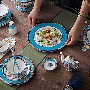 Table Service Crockery SetFine Dinner Set,Dinner plate Dinnerware Set, 50 Piece Upscale Ceramics Dinner Set - Bowl/Dish/Soup Pot | Bone China Porcelain Combination Set Suitable for housewarmingurant