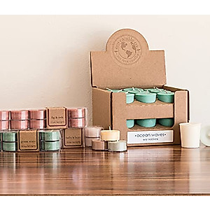 Eco Candle Co. Tea Light Candles, Eucalyptus Mint, 10-Pack - Scents of Eucalyptus, Spearmint, & Peppermint - Recyclable, 100% Soy Wax, No Lead, Hand Poured, Midwest Grown Soybeans.6 oz. Each