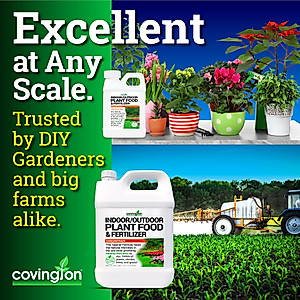 Plant Food & Fertilizer Liquid Concentrate – 8 Oz. Organic Liquid Fertilizer for Vegetables, Fruits, Flowers, and Trees – Year-Round Indoor or Outdoor Organic Plant Fertilizer by Covington Naturals