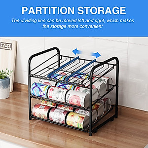 AIYAKA 3 Tier Stackable Can Rack Organizer,for food storage,kitchen cabinets or countertops,Storage for 36 cans,2-piece,silver