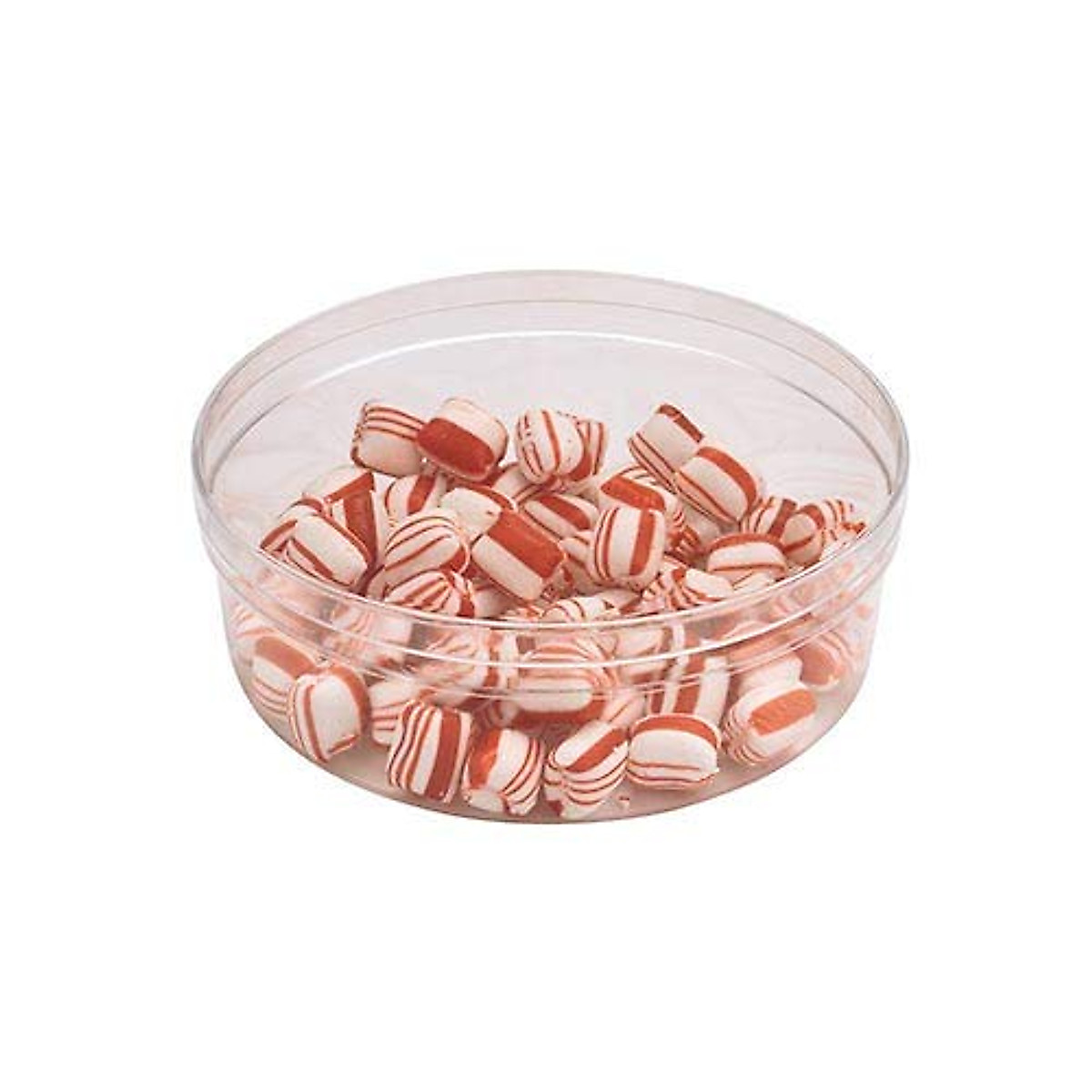 Pioneer Plastics 183C Clear Round Plastic Container with Frosted Bottom, 6.875" W x 2.625" H, Pack of 4