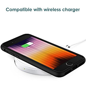 JETech Silicone Case for iPhone SE 3/2 (2022/2020 Edition), 4.7-Inch, Silky-Soft Touch Full-Body Protective Phone Case, Shockproof Cover with Microfiber Lining (Black)