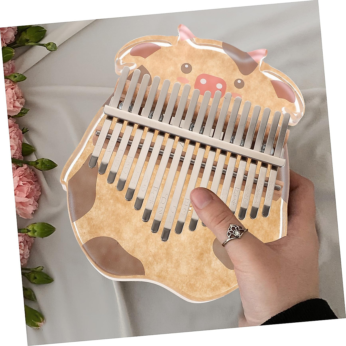 EXCEART 1pc Finger Piano Childs Piano 17 Keys Thumb Clear Thumb Piano Hand Bells Chimes Knock Thumb Pianos Marimbas Instrument African Kalimba Kids Piano Acrylic Percussion Stainless Steel