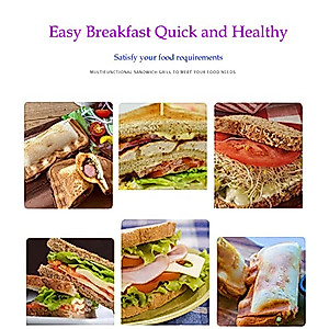 Breakfast Sandwich Maker - Hot Dog Toaster - Egg Panini Press Pan - Nonstick Sandwich Skillet with Removable Handle