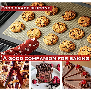 GLBEAR Silicone Baking Mat Sheet 2-Pack,Reusable & Nonstick Bakeware Mats for Cookies, Macarons, Bread and Pastry,Silicone Mats for Baking - Baking Mat For Oven - (16.5" x 11.6")