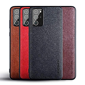 AIORIA for Samsung Galaxy Note 20 Case, 6.7 inch Premium PU Leather Cover Retro Business Design Full Protective case for Samsung Note 20 (Brown)