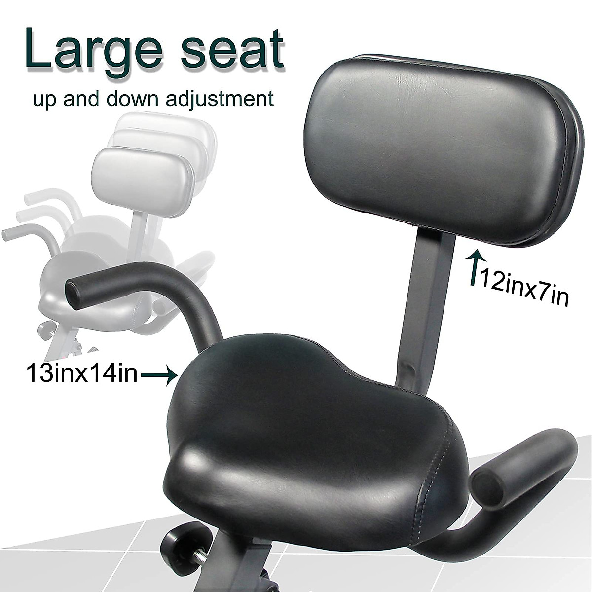 PS Stationary Folding Exercise Bike, magnetic drive cycle bikes with Resistance Belt backrest Digital Monitor Exercise Equipment for Home Gym&workout