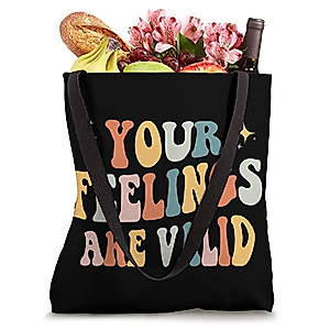 Your Feelings Are Valid Cute Retro Mental Health Awareness Tote Bag