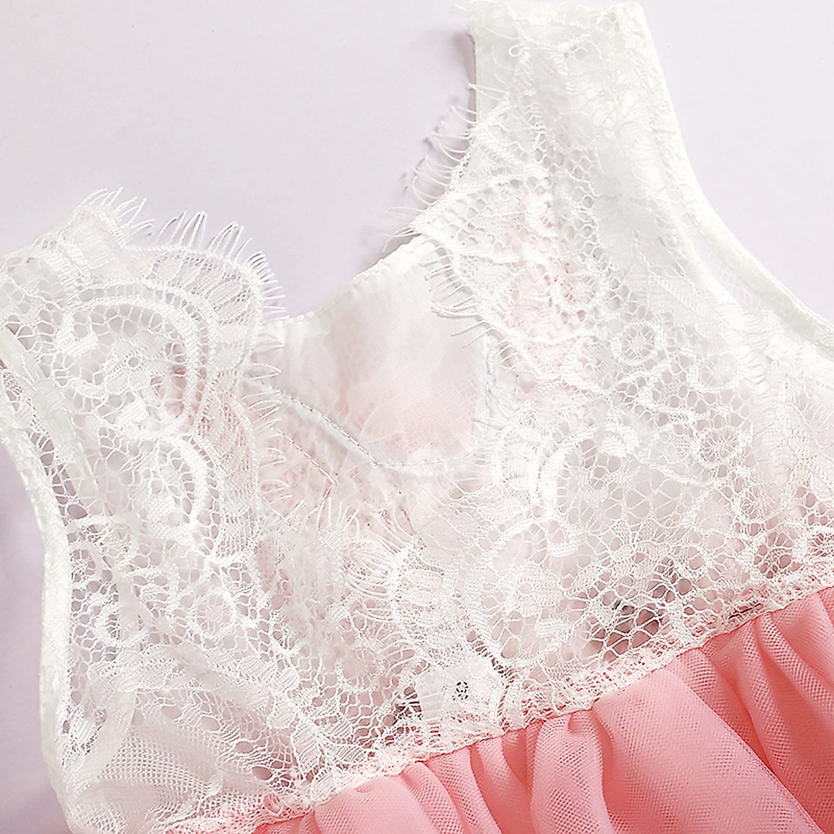 Kids Toddler Baby Girl Easter Outfits Bunny Sleeveless Dress Lace Tutu Skirt One Piece Mesh Summer Princess Sundress (Pink, 1-2T)