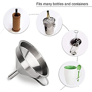 HAUSPROFI Stainless Steel Funnel, 5.1 inch 304 Stainless Steel Kitchen Funnel with 200 Mesh Food Filter Strainer,Metal Funnel for Filling Bottles Transferring Liquids, Oil, Making Jam