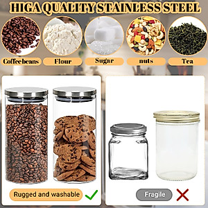 Glass Coffee Containers with Shelf, Coffee Bean Storage Container with Airtight Lids, Coffee Container for Ground Coffee, Coffee Bar Accessories Organizer with Drawer, Food Storage Jars for Kitchen