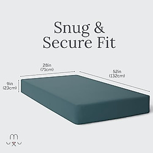 Natemia Fitted Crib Sheet - 100% Organic Cotton - 28 X 52 for Standard Crib and Toddler Mattresses - Silky Soft and Hypoallergenic