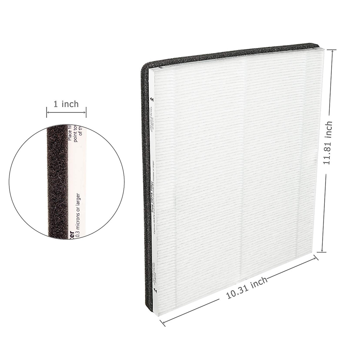 Flintar MD1-0022 True HEPA Replacement Filter, Compatible with Vornado Air Cleaner Purifier Model AC300, AC350, AC500, AC550, PCO200, PCO300, PCO375DC, PCO500 and PCO575DC (1-Pack)