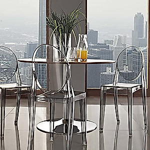 Modway Casper Modern Acrylic Stacking Two Dining Side Chairs in Smoke