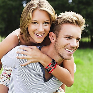 MJartoria BFF Bracelets for 2- Beaded Matching Bracelets Adjustable Strand Best Friends Bracelet Handmade Natural Stone Friendship Bracelets Jewelry Gifts for Women Couples