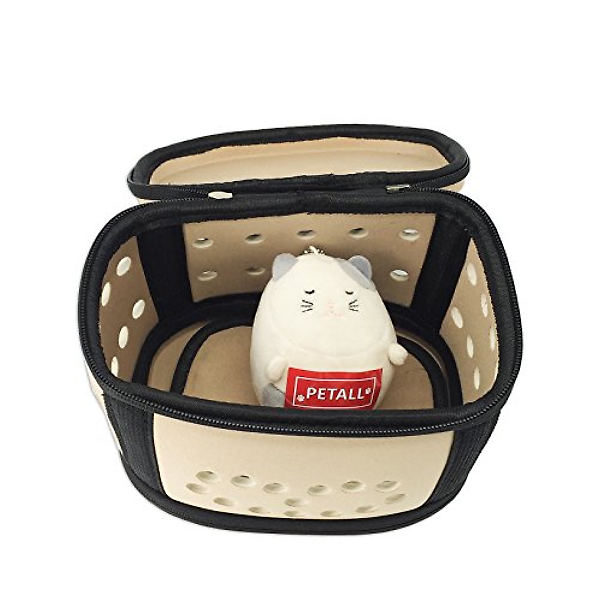 Portable Mini Poodle Puppy Carrier Hamster Cage - Cute Travel Carrier Hard-Sided Cage for Small Animal Puppy Kitty Hedgehog (Beige)