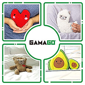 GAMAGO Heart Pillow & Heating Pad Pocket Pal, Microwavable Pillow for Cramps, Aches & Anxiety Relief, Adorably Cute Heatable Pack Stuffed with Eco-Friendly Buckwheat & Dried Lavender, 5 Inches, Red