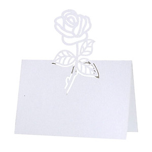 Place Cards Pack of 50 Guest Table Name Seating Cards Wedding Table Setting Folded Tent Cards Tables Placement Party Decorations, White