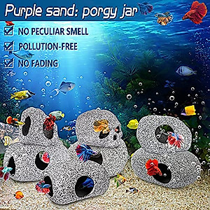 Ameliade Aquarium Decorations Cave Betta Fish Tank Accessories Rock Cave Decor for Shrimp Cichlid Hiding Breeding Small Fish Bowl Hide Decorations Betta Toys Fish Hideout Stones House（Medium）