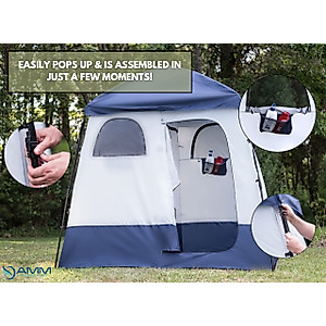 Double Shower & Changing Tent Privacy Beach & Camping Portable Pop Up Spray Tan & Toilet Shelter