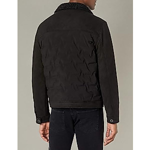 Karl Lagerfeld Paris mens Karl Lagerfeld Paris Trucker Quilted Jacket, Black, Medium US