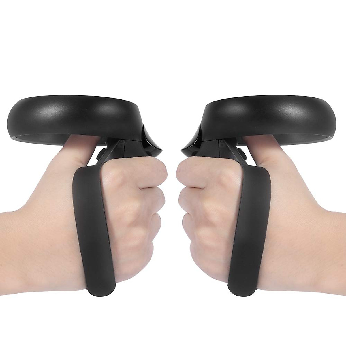 HIJIAO Hand Grip Straps Accessories for Oculus Quest, Oculus Quest 2, Rift S VR Gaming Headset Controller(black (1 Pair))